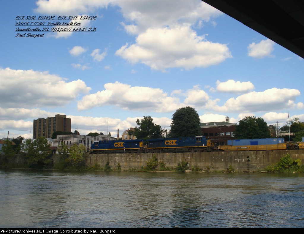 CSX 5386 ES44DC CSX 5248 ES44DC DTTX 727267 Double Stack Car Sept 12, 2007